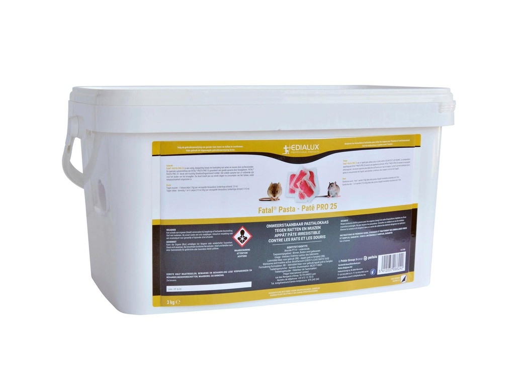 Edialux Fatal Pasta 3kg tegen ratten en muizen 25ppm | Thienpont ...